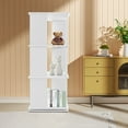 3-Shelf 360° Study Room Book Shelf Tower Rotating Bookshelf, Stackable ...