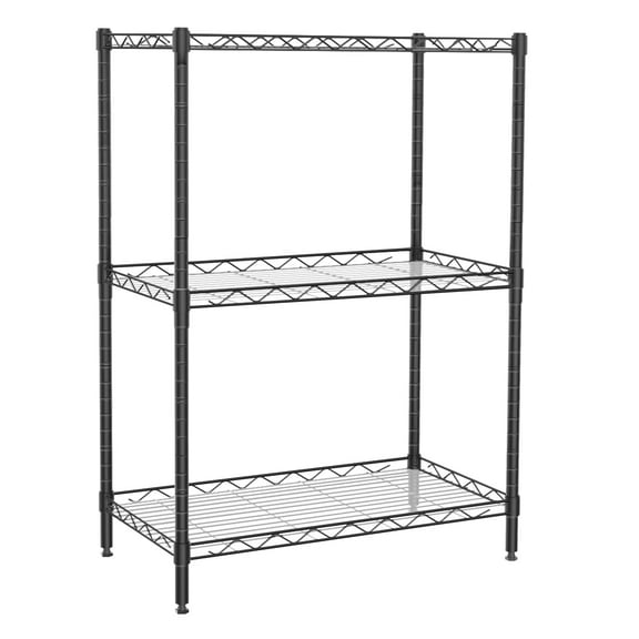 4-Tier Wire Shelving Unit | Black Heavy Duty Rack | Adjustable Storage ...