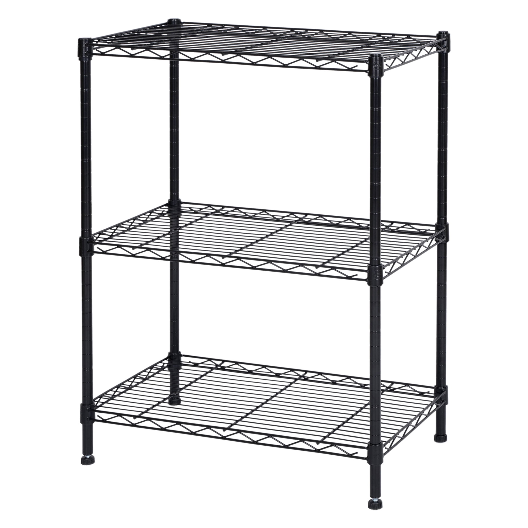 "Heavy Duty Storage Shelving Unit, 3 Adjustable Steel Wire Shelves ...