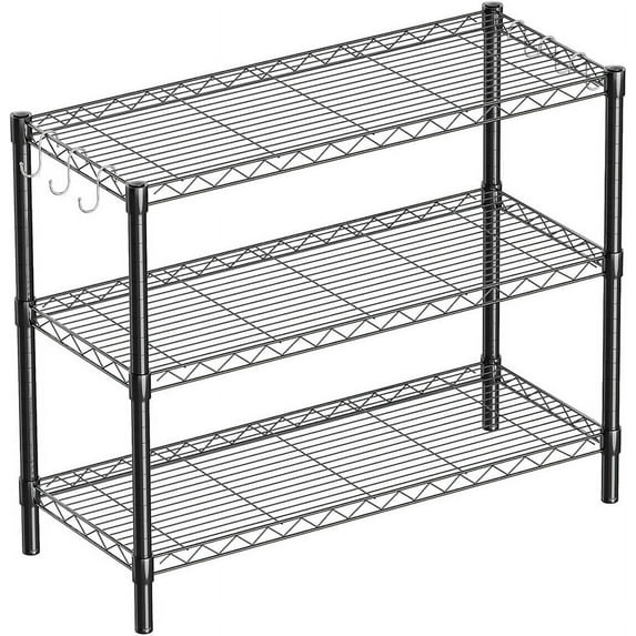 3-Shelf Adjustable Metal Shelf Wire Shelving Unit Storage Rack Display ...