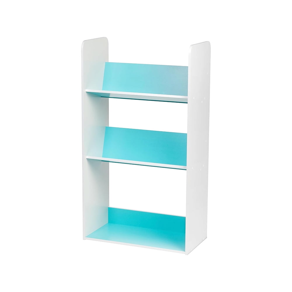3-Shelf Angled Bookshelf for Children, Short Inward Slant Bookcase ...