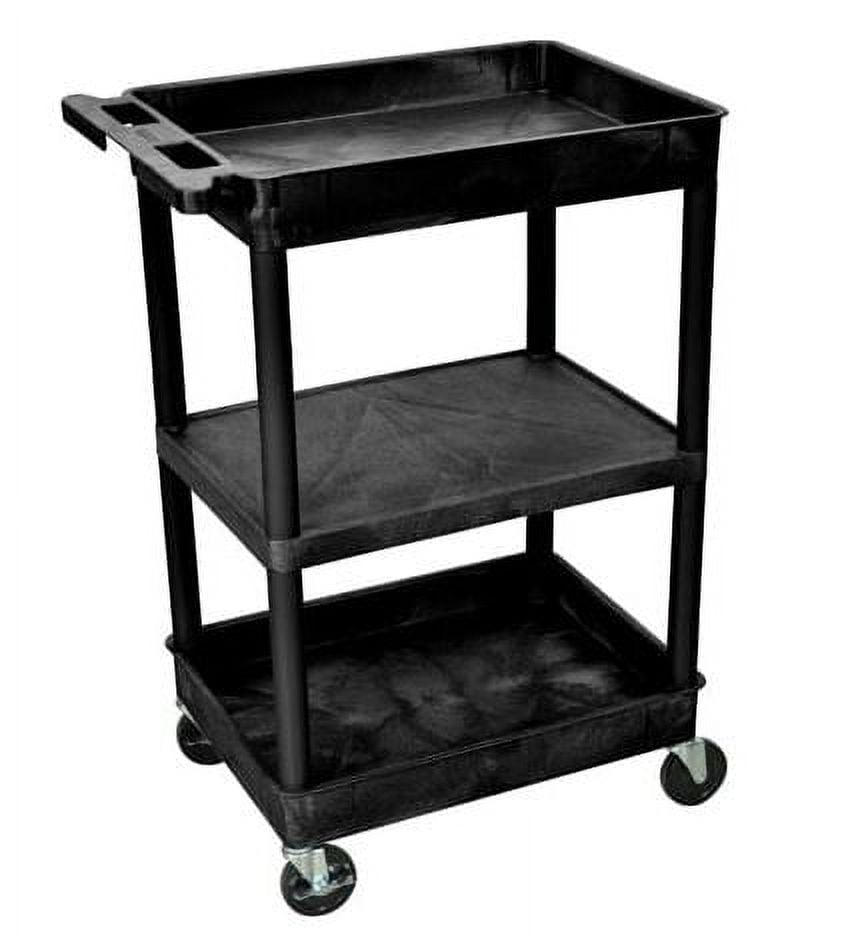 3 Shelf Black Tub Cart - Walmart.com