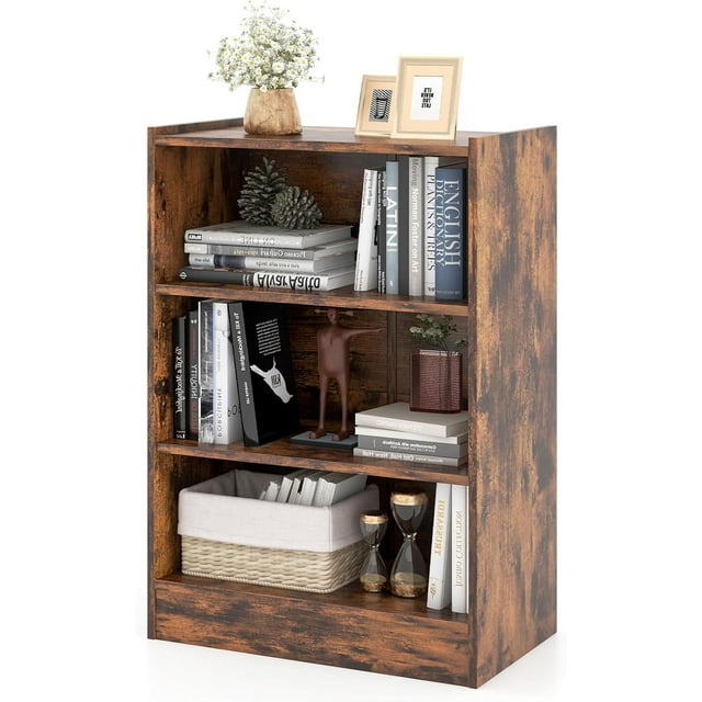 3 Shelf Bookcase, Modern Book Shelf with Adjustable Shelves, Cubical ...