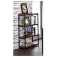 3-Shelf Bookcase, Weathered Oak & Black - Rustic Wood Shelving Unit for ...