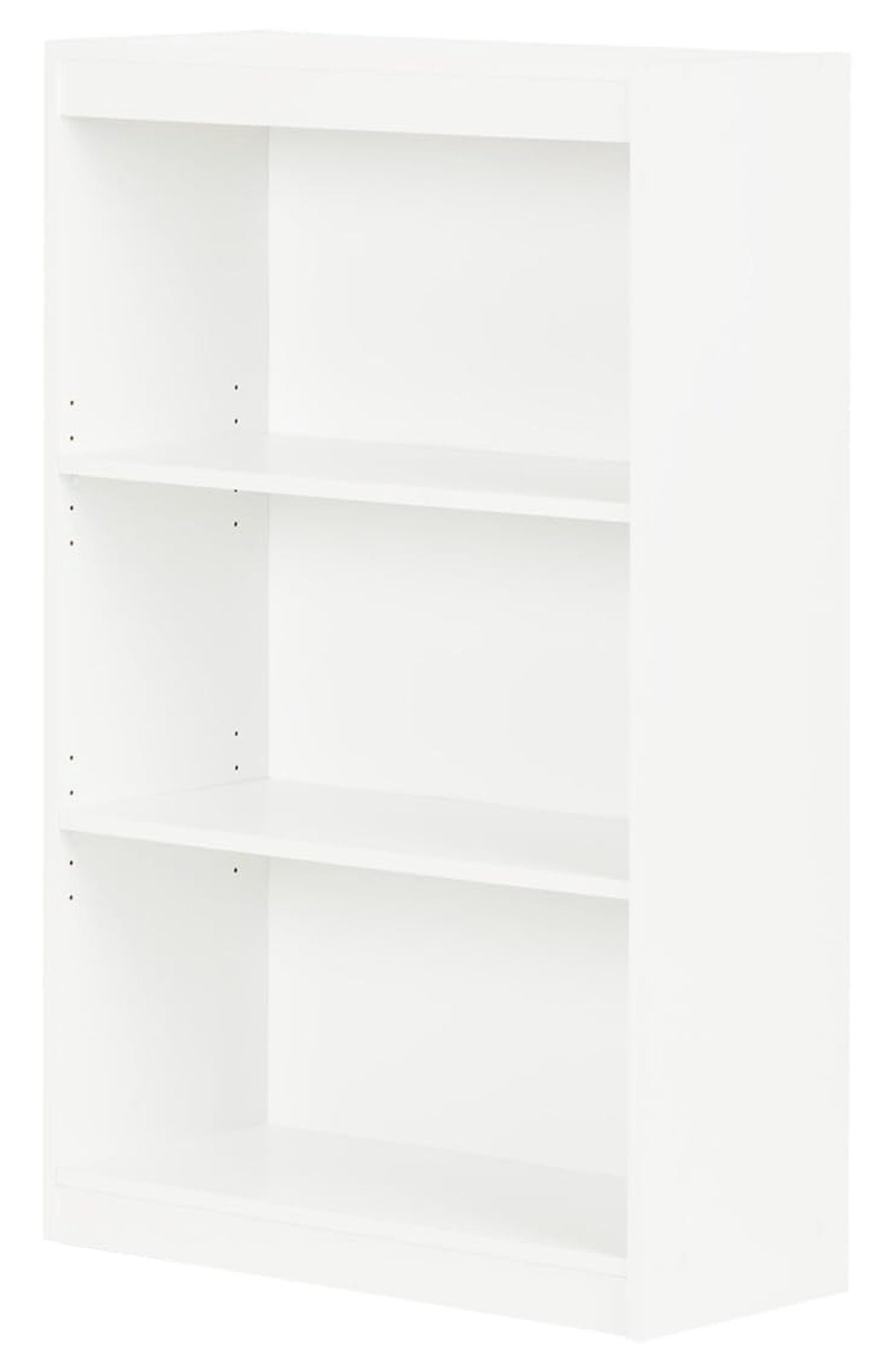 3-Shelf Bookcase White, Contemporary Storage Shelf, Adjustable Shelves ...