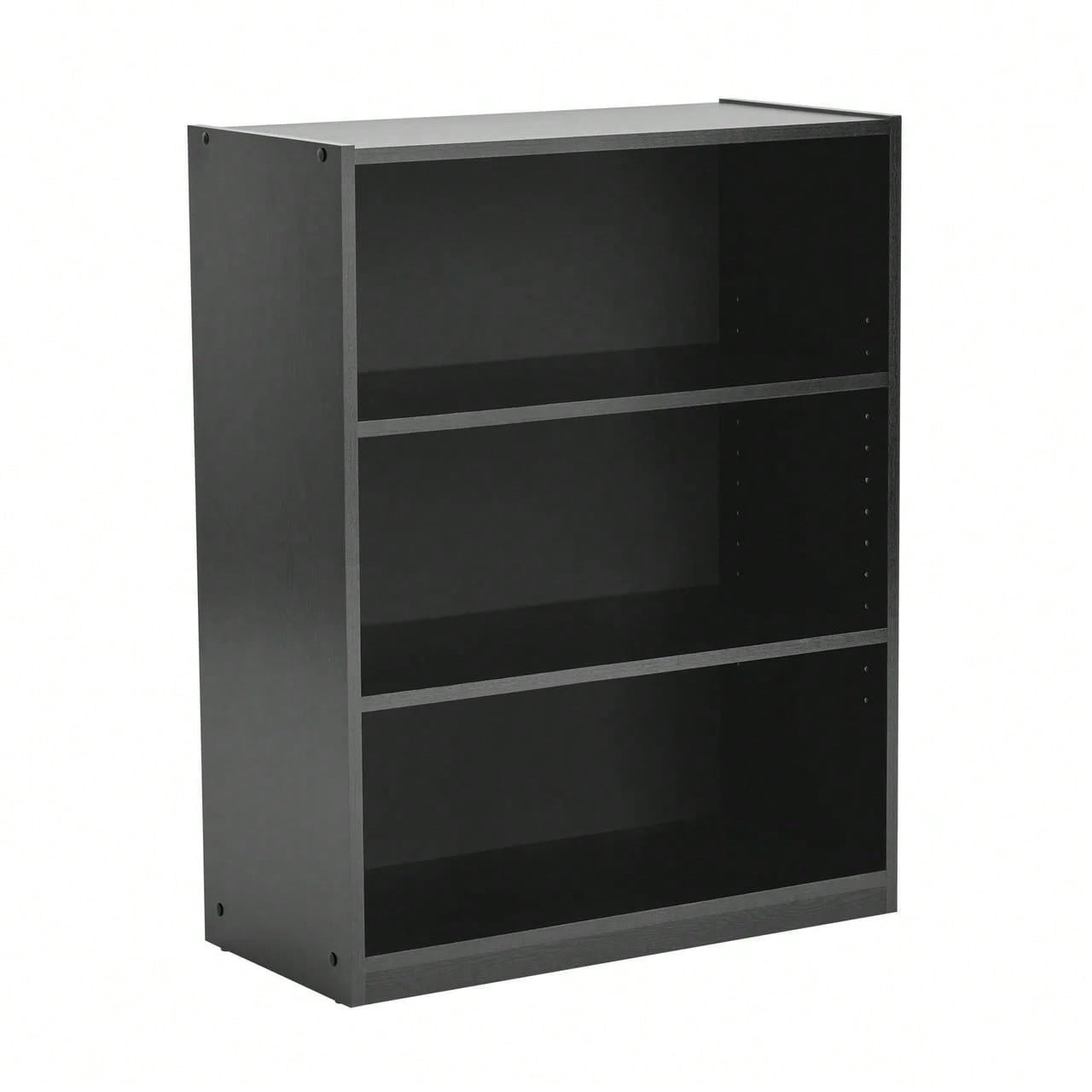 3-Shelf Bookcase With Adjustable Shelves, True Black Oak - Walmart.com
