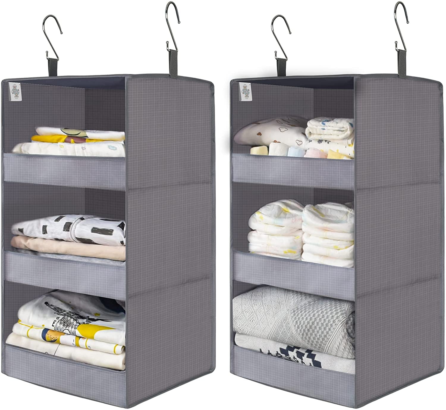 3-Shelf Closet Organizers and Storage, Foldable Hanging Closet ...