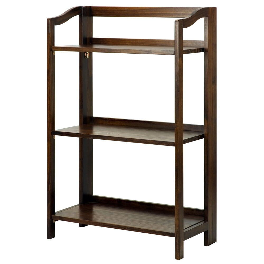 3-Shelf Folding Bookcase-Warm Bookshelves Home Office Storage Shelving ...
