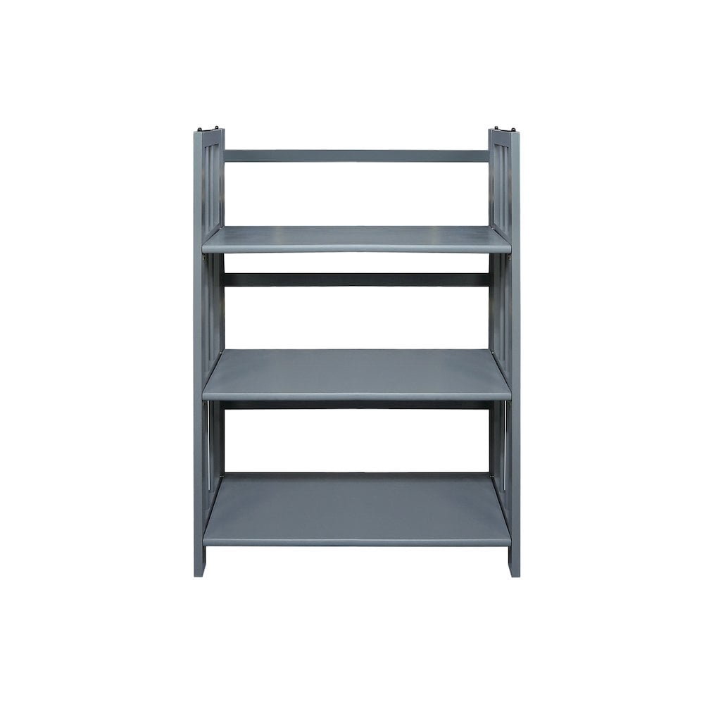 Casual Home 3-Shelf Folding Stackable Bookcase 27.5" Wide, Slate Gray ...