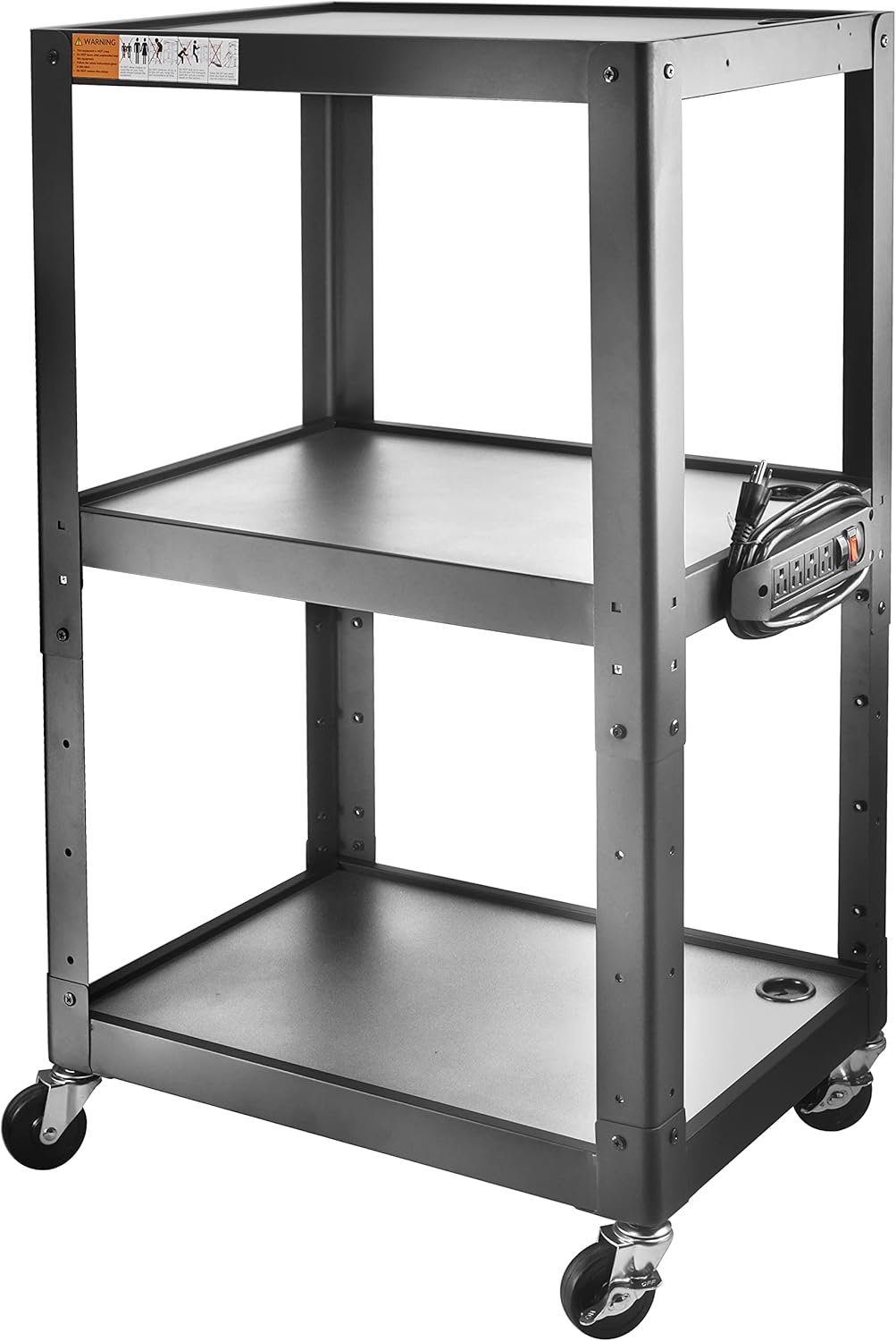 3 Shelf Metal Utility cart - Steel Construction Mobile Presentation ...