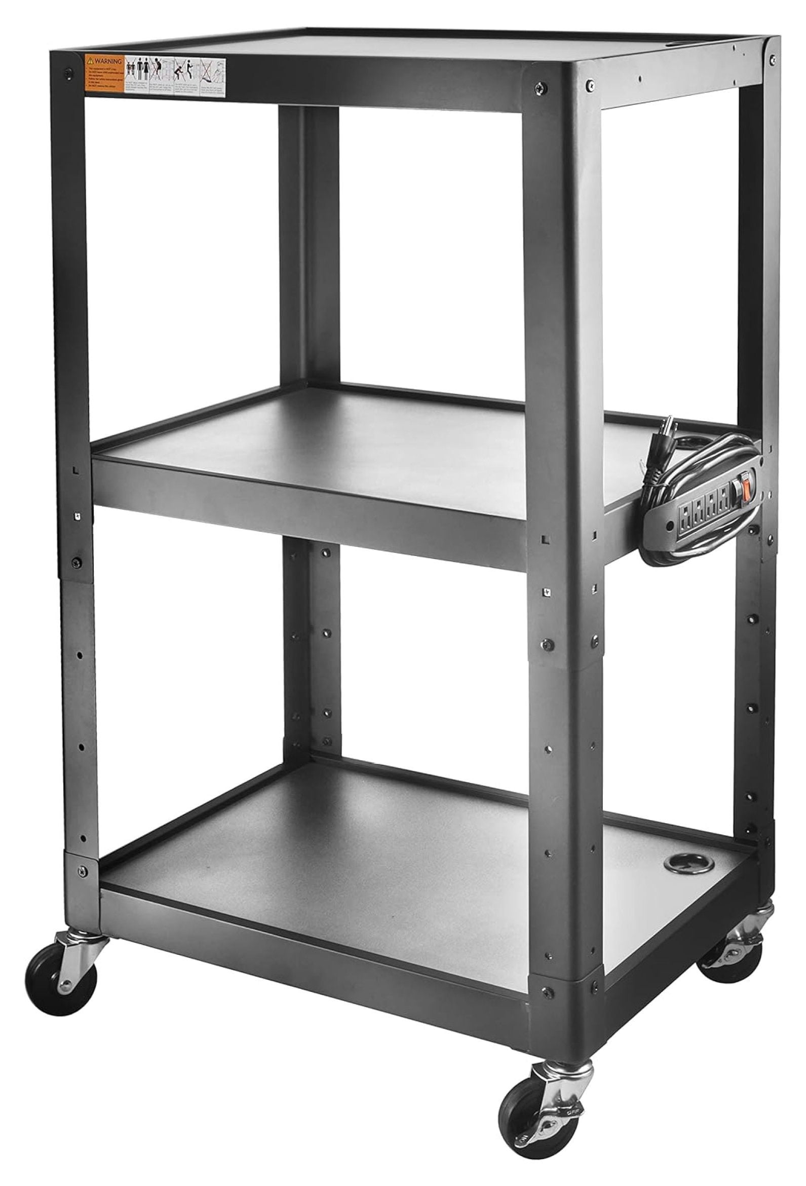 3 Shelf Metal Utility cart - Steel Construction Mobile Presentation ...