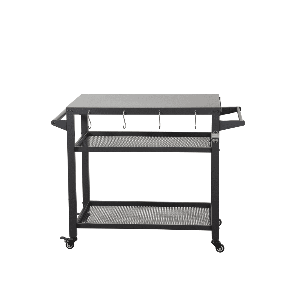 3-Shelf Outdoor Grill Table, Grill Cart Outdoor with Wheels, Pizza Oven ...