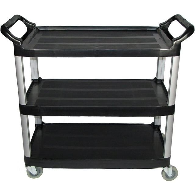 3 Shelf Rolling Utility Cart, 4 Inch Wheels, 350 Pound Weight Capacity ...