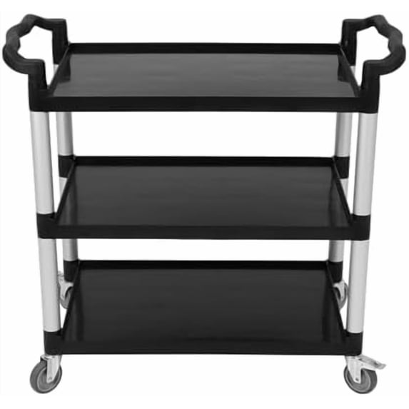 3-Shelf Rolling Utility Cart, Heavy Duty Service Cart Push Cart 500 Lbs ...