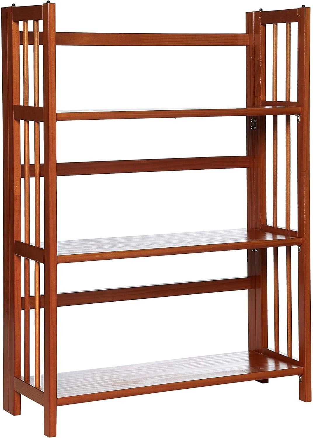 3-Shelf Stackable Folding Office Wood Bookcase Contemporary and Office ...