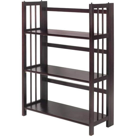 3-Shelf Stackable Folding Office Wood Furniture Bookcase, Contemporary ...