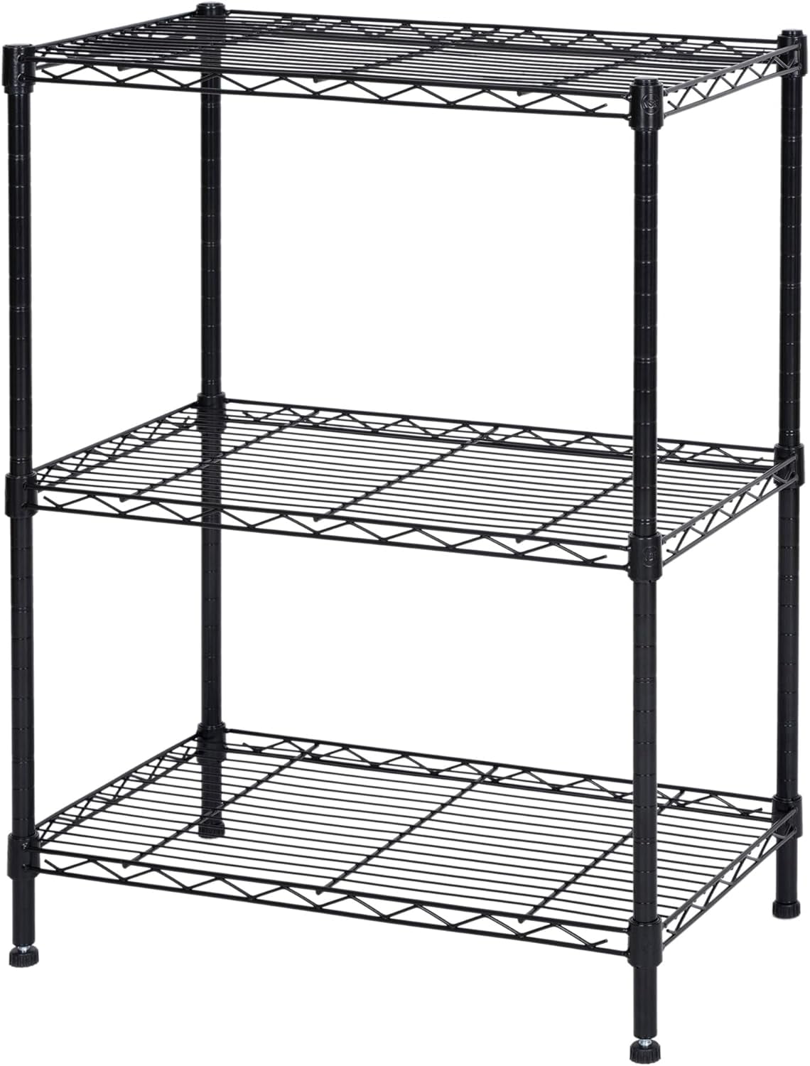 3-Shelf Storage Rack, Adjustable Height Metal Shelving Unit, Heavy Duty ...