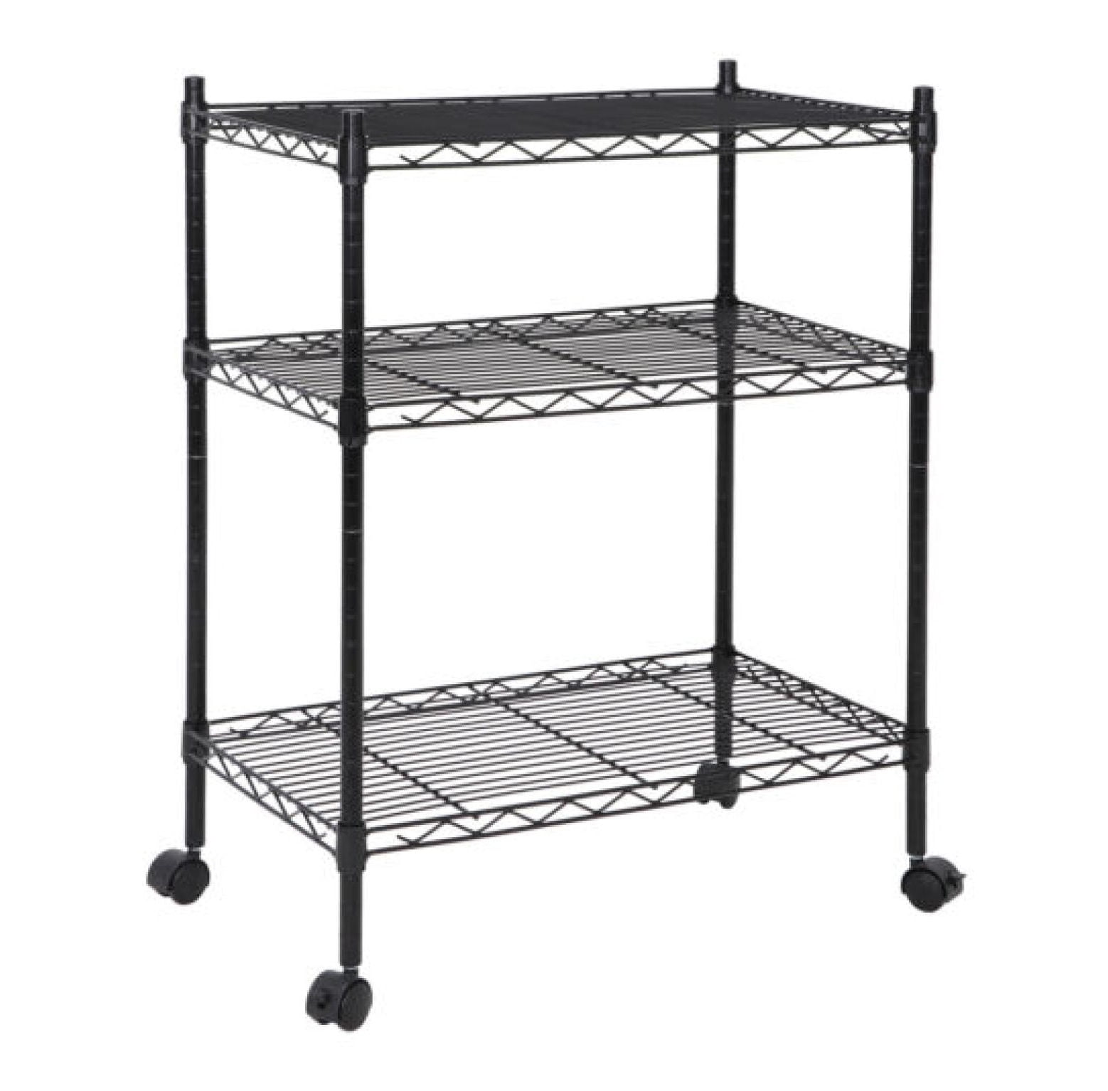 3-Shelf Storage Shelving Unit Metal Rack Shelves Adjustable Steel Wire ...