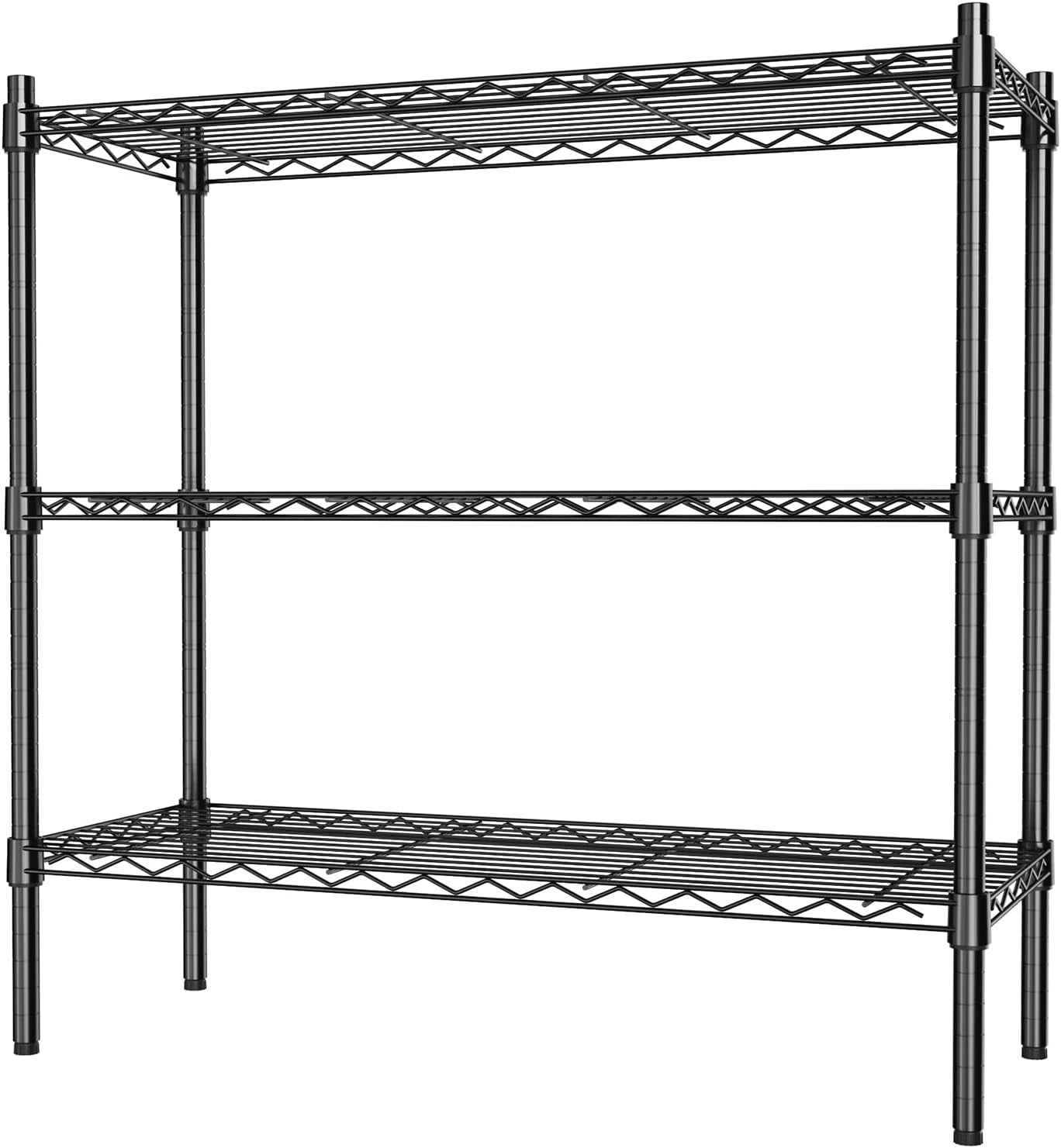 3-Shelf Storage Wire Shelves Heavy Duty 3 Tiers Standing Shelving Units ...