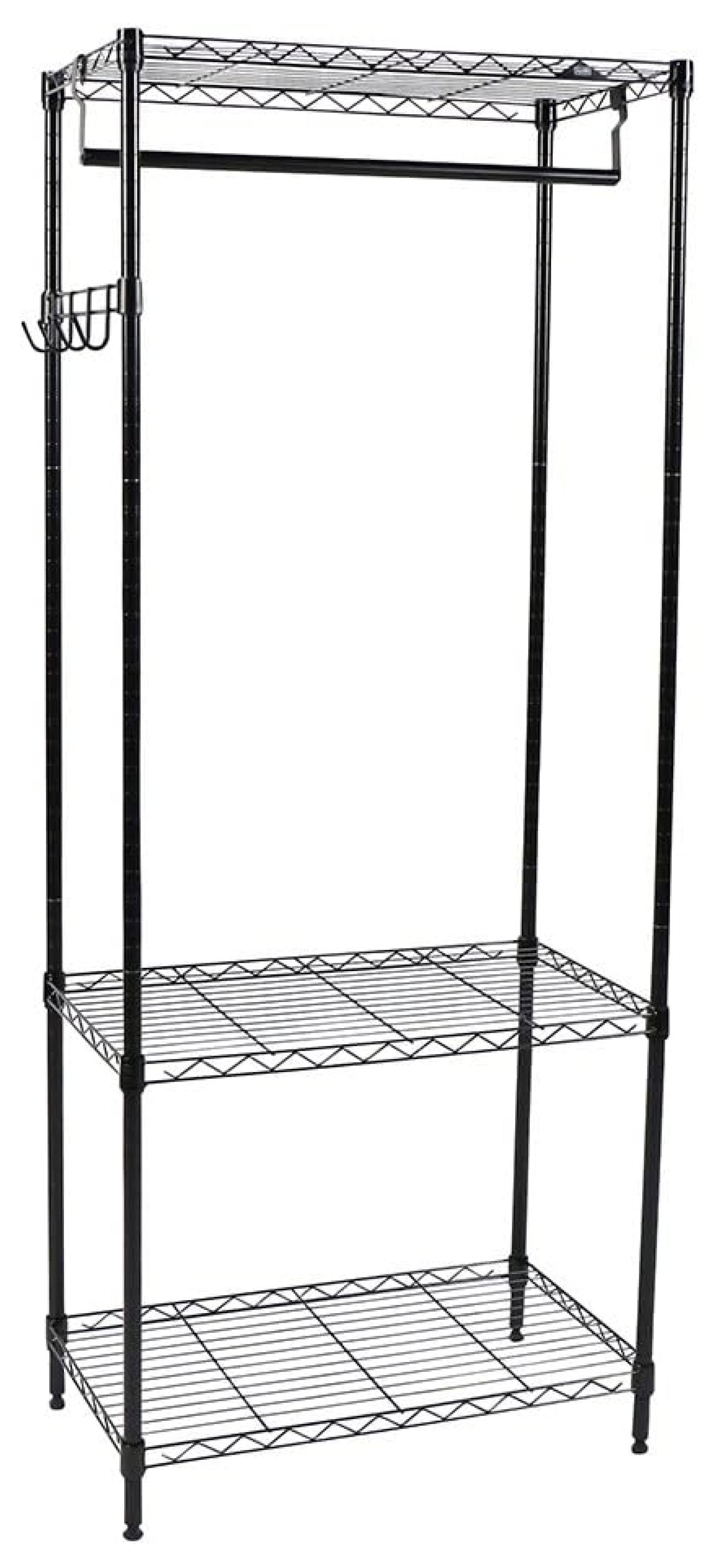 3-Shelf Wire Shelving Garment Rack 14"x24"x60" (Black) - Walmart.com