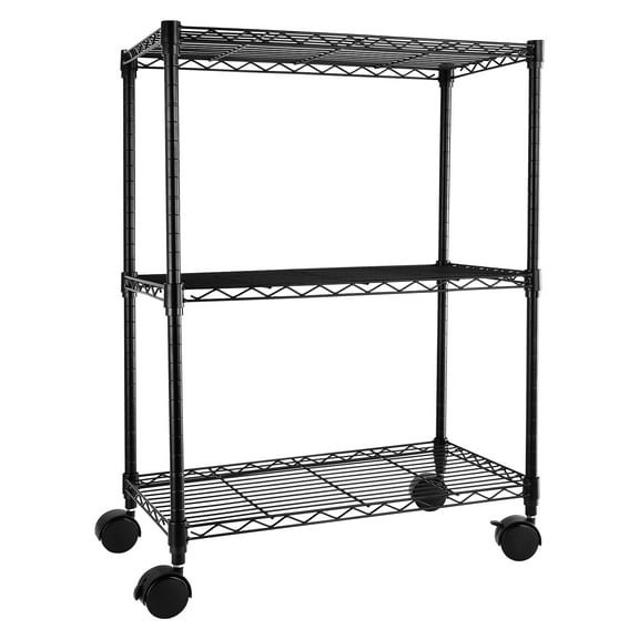 Heavy Duty 4-Tier Shelving with Wheels, 35.43" W x 17.72" D x 61.02" H ...
