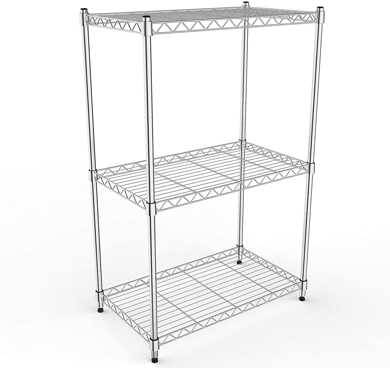 3-Shelf Wire Storage Shelving with Wheels,Adjustable Storage Units ...