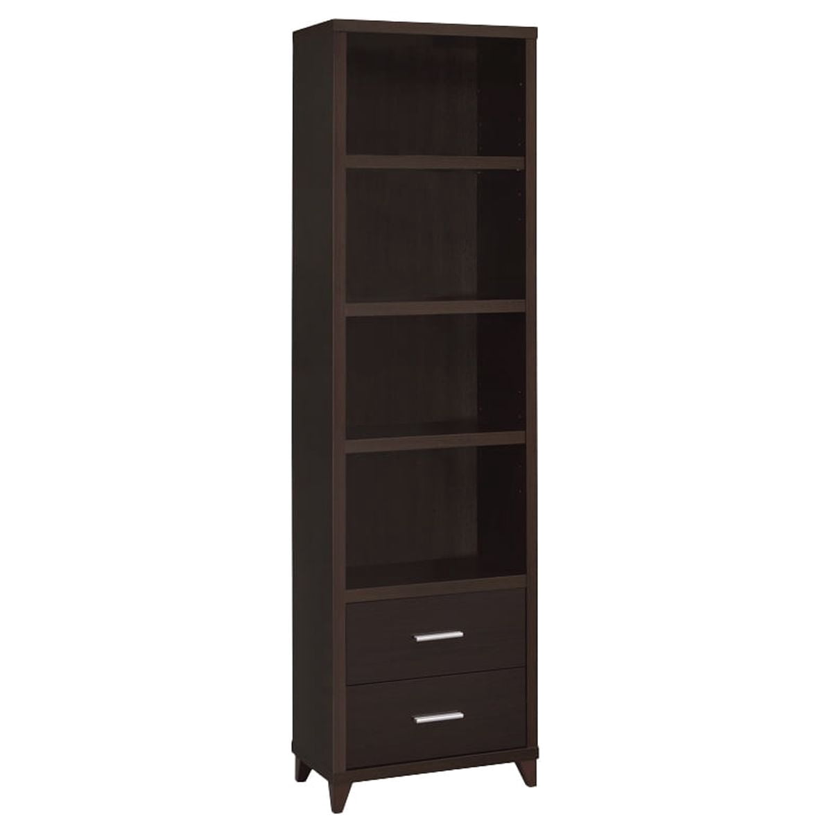 3 Shelf Wooden Media Tower with 2 Drawers, Dark Brown- Saltoro Sherpi ...