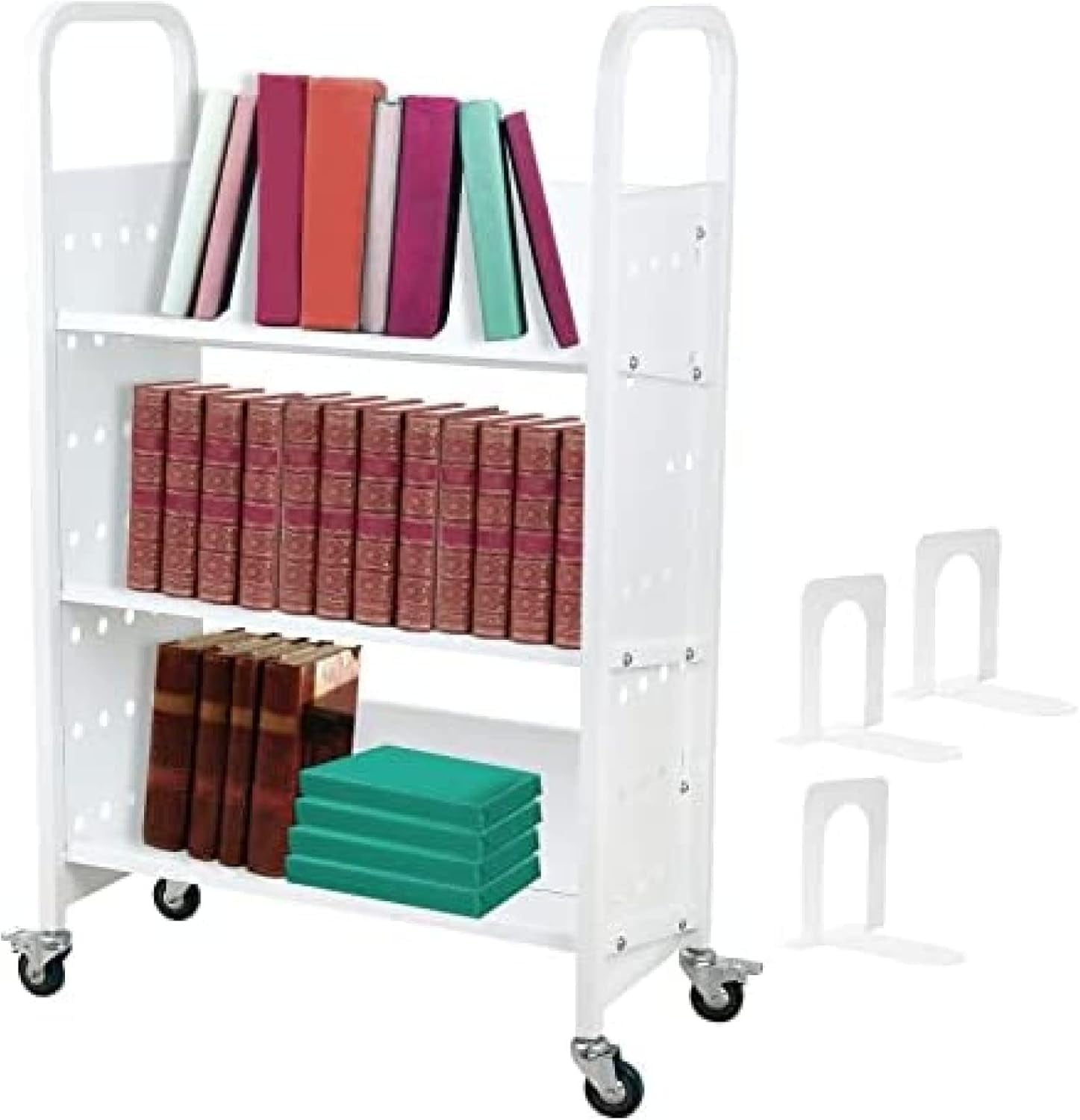 3 Shelves Utility Cart with 200 Lbs Loading Capacity, L-Shaped/V-Shaped ...