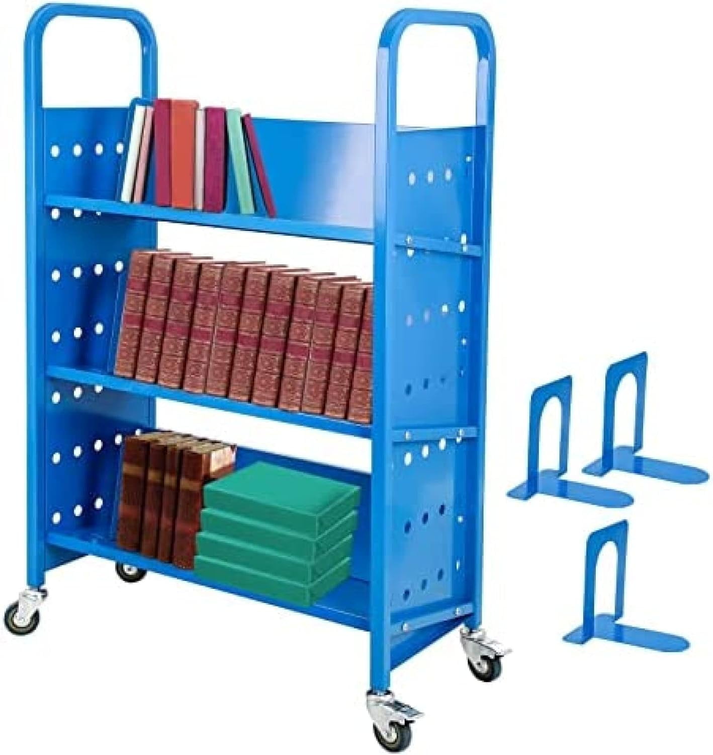 3 Shelves Utility Cart with 200 Lbs Loading Capacity, L-Shaped/V-Shaped ...