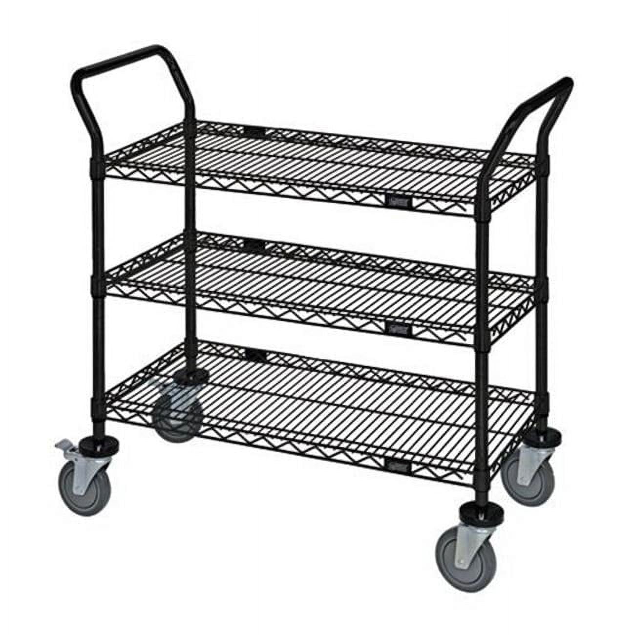 3 Shelves Wire Utility Carts - Black - 24 x 36 in. - Walmart.com