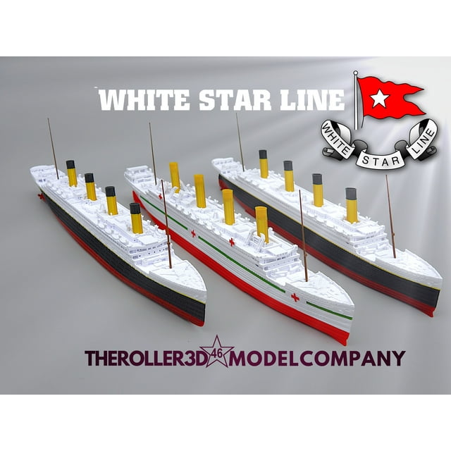 3 Ship Model Replica Bundle: RMS Titanic, HMHS Britannic, RMS Olympic ...