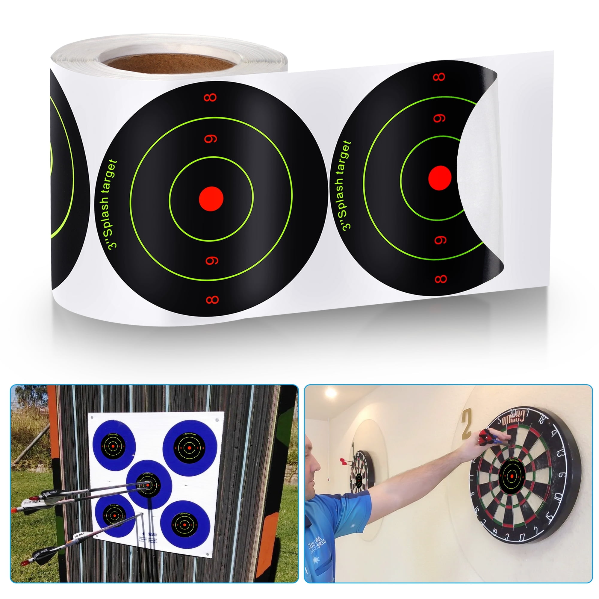 3'' Shooting Target Stickers, TSV Self-Adhesive Shooting Papers Fit for ...