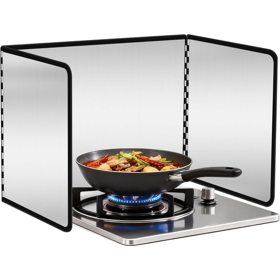 3 Sided Foldable Splatter Guard, Small Size Galvanized Steel Grease ...
