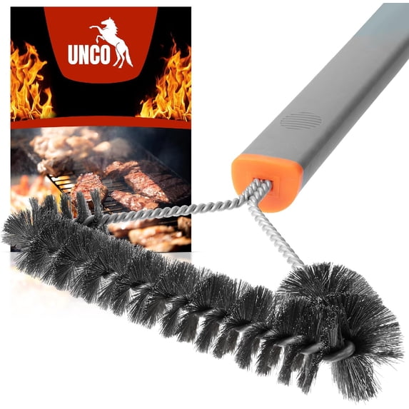 3-Sided Grill Brush - Stainless Steel, 12.2" - BBQ Grill Cleaner Brush ...