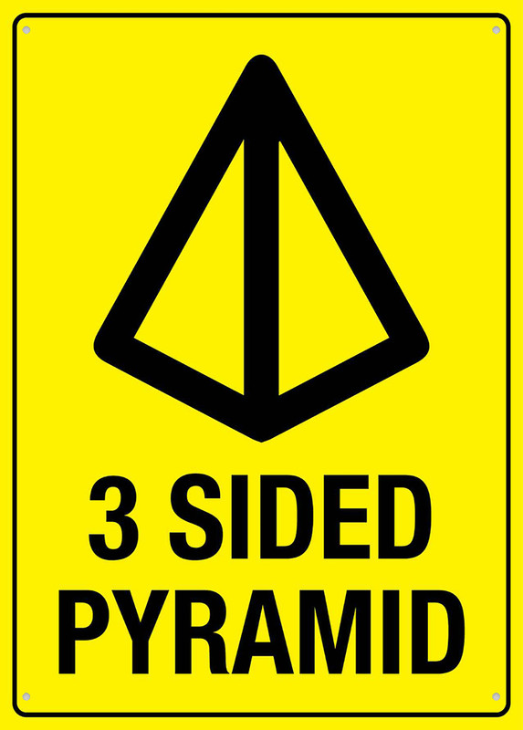 3 Sided Pyramid Sign 8 X 12 Inches Rust Free . Aluminum - Uv Protected ...