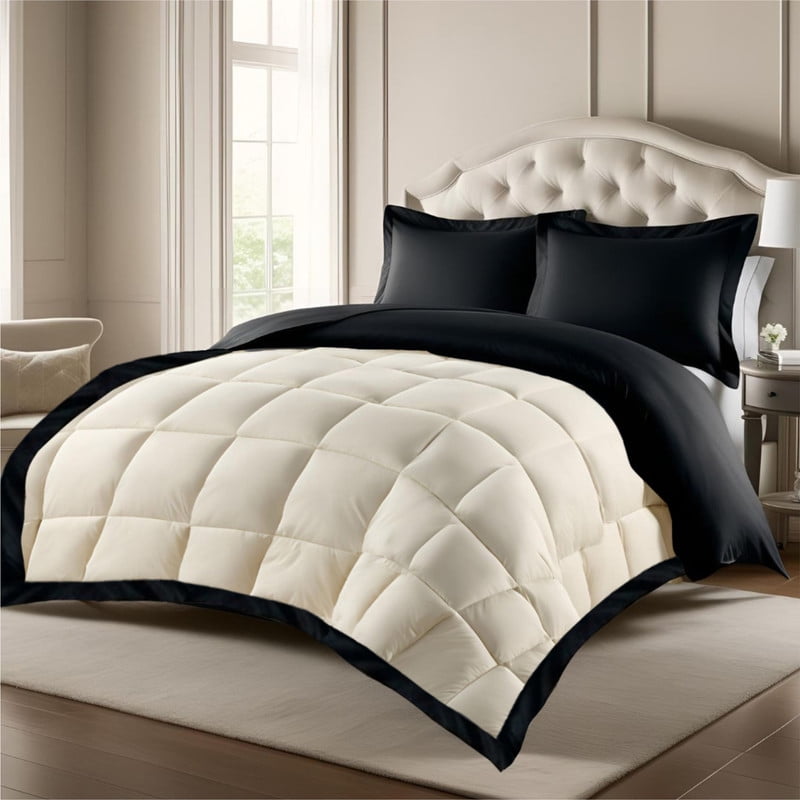 3 Sided Zipper Duvet Cover Set Easy to Use Home & Hotel Soft Microfiber ...