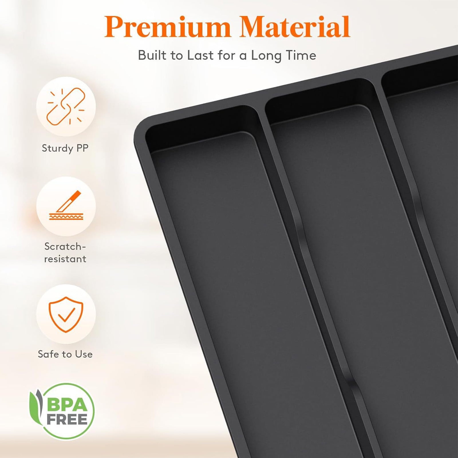 3 Silverware Drawer Organizer, Expandable Utensil Tray for Kitchen, BPA ...