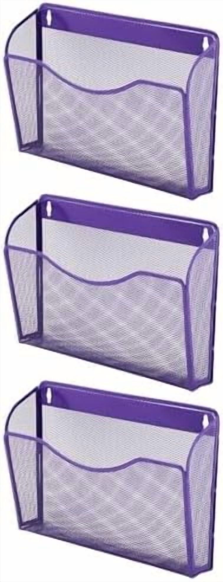 3 Single Pocket Mesh Hanging File Organizer, Vertical Wall Mounted ...