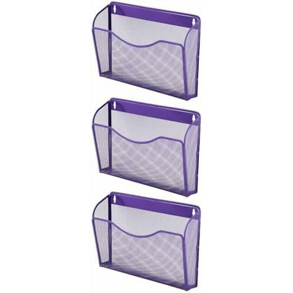 3 Single Pocket Mesh Hanging File Organizer, Vertical Wall Mounted ...