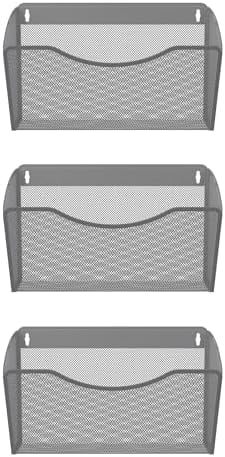 3 Single Pocket Wall File Organizer, Mesh Hanging File Folder Organizer ...