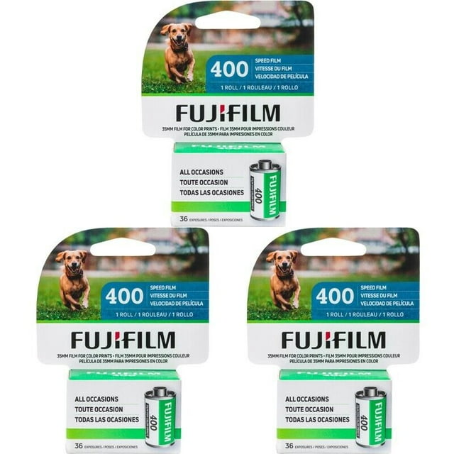 3 Single Rolls Fuji CH-135-36 ISO 400 35mm Color Print Film - Walmart.com