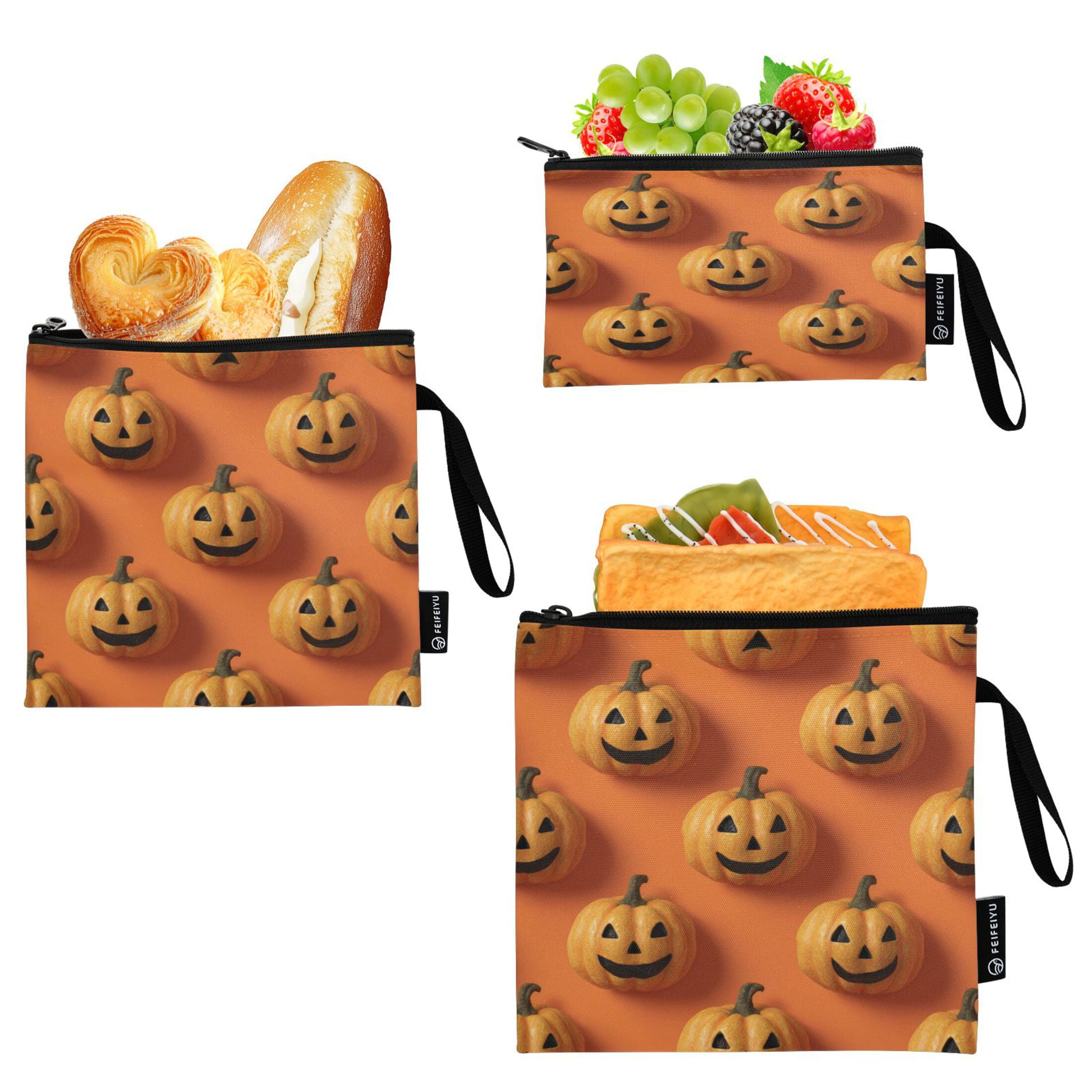 3 Size Reusable Food Storage Bags Set Airtight Zipper Closure Lunch ...
