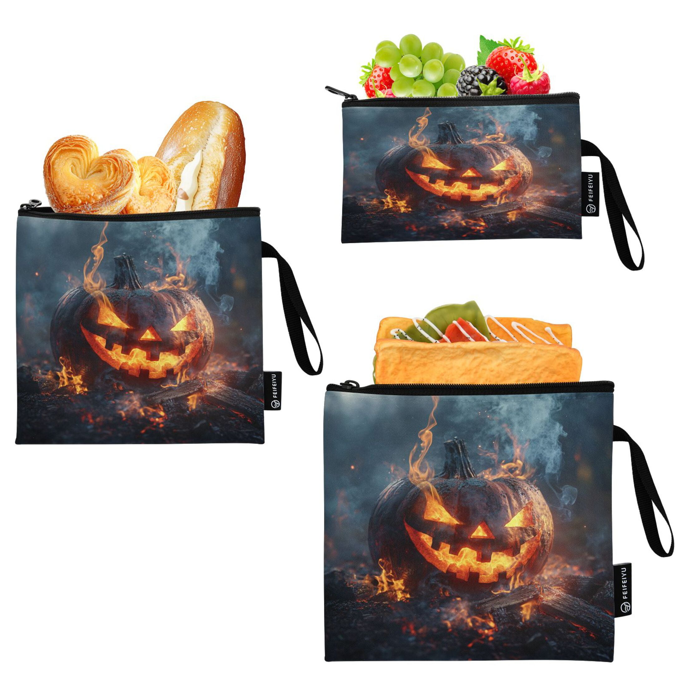 3 Size Reusable Food Storage Bags Set Airtight Zipper Closure Lunch ...