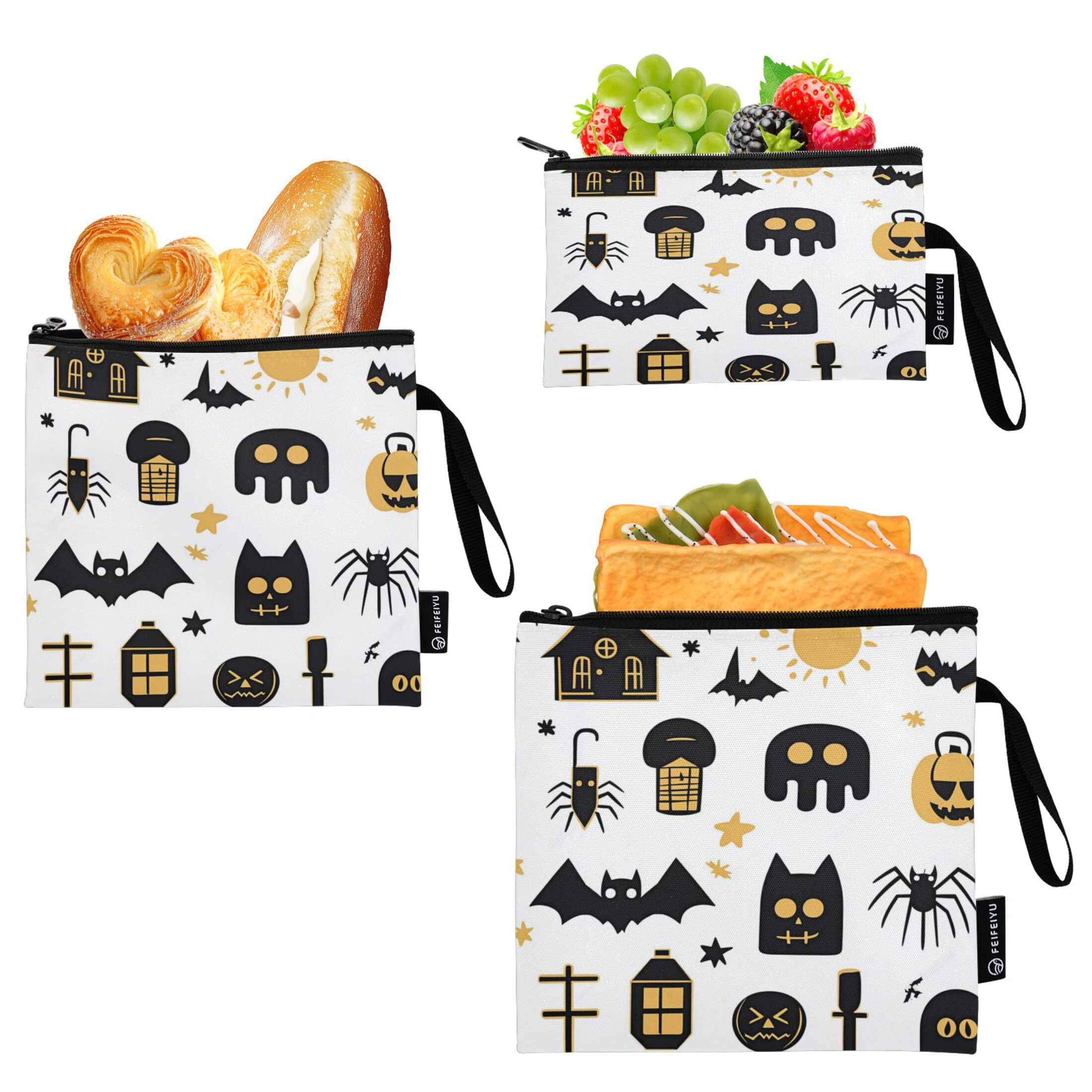 3 Size Reusable Food Storage Bags Set Airtight Zipper Closure Lunch ...
