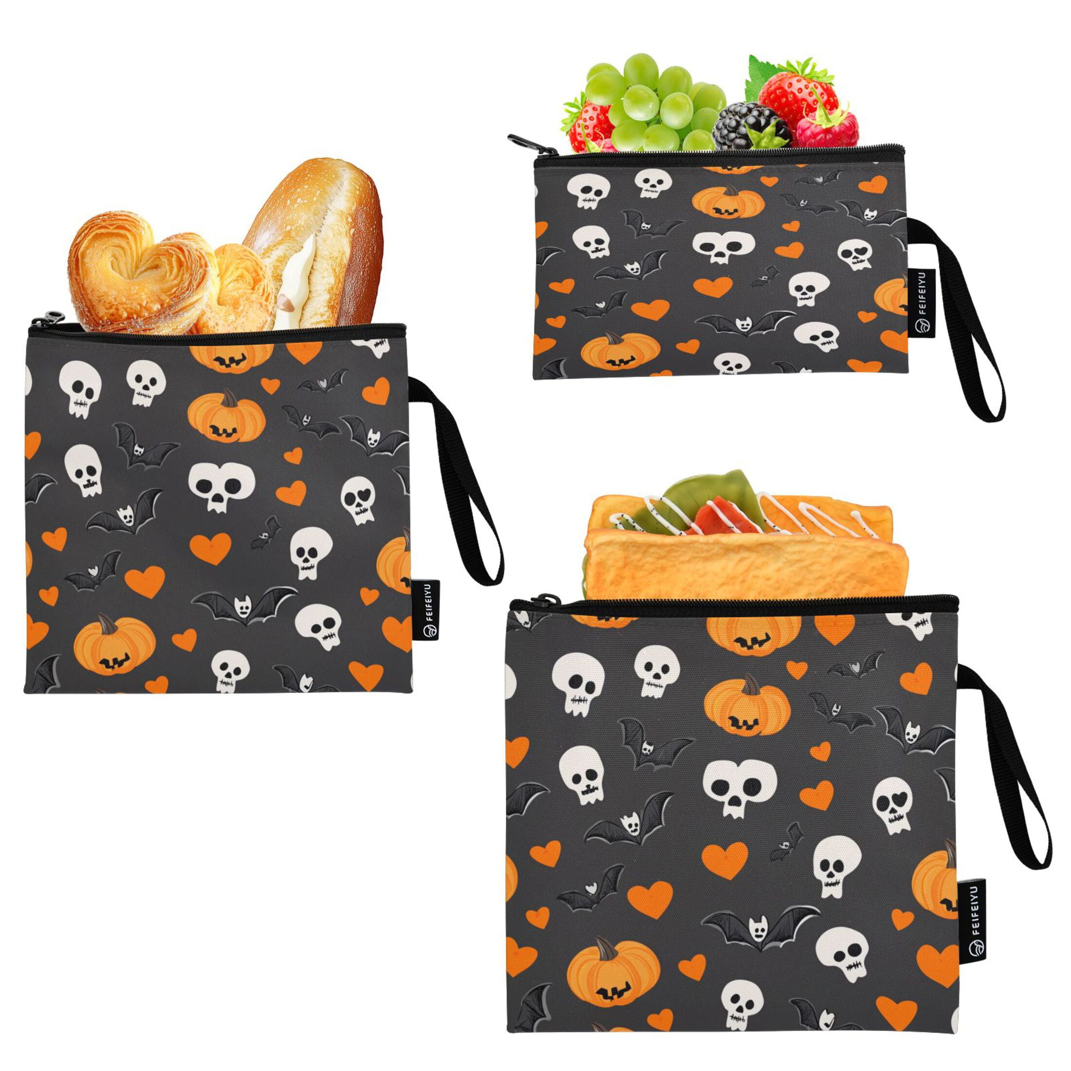 3 Size Reusable Food Storage Bags Set Airtight Zipper Closure Lunch ...