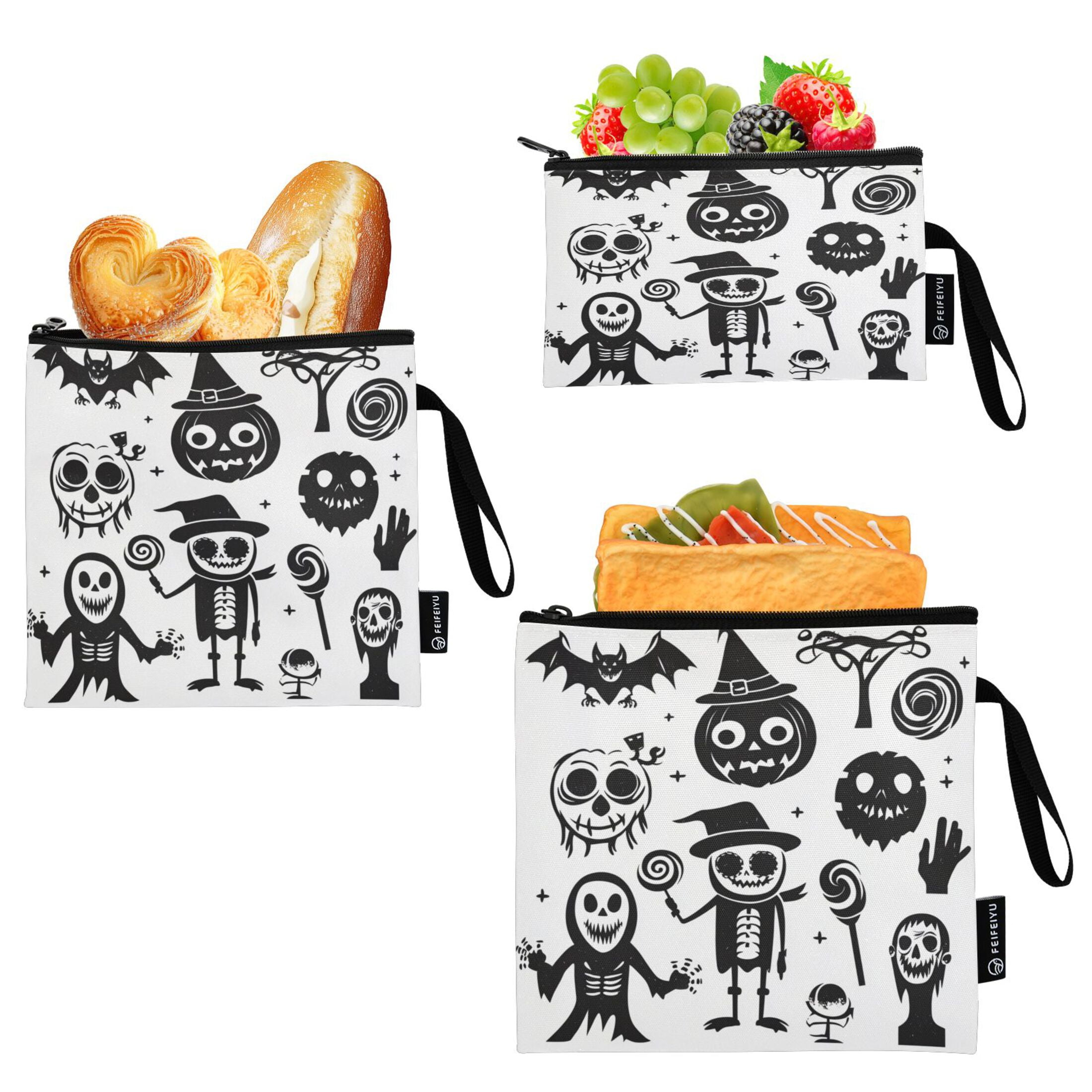 3 Size Reusable Food Storage Bags Set Airtight Zipper Closure Lunch ...