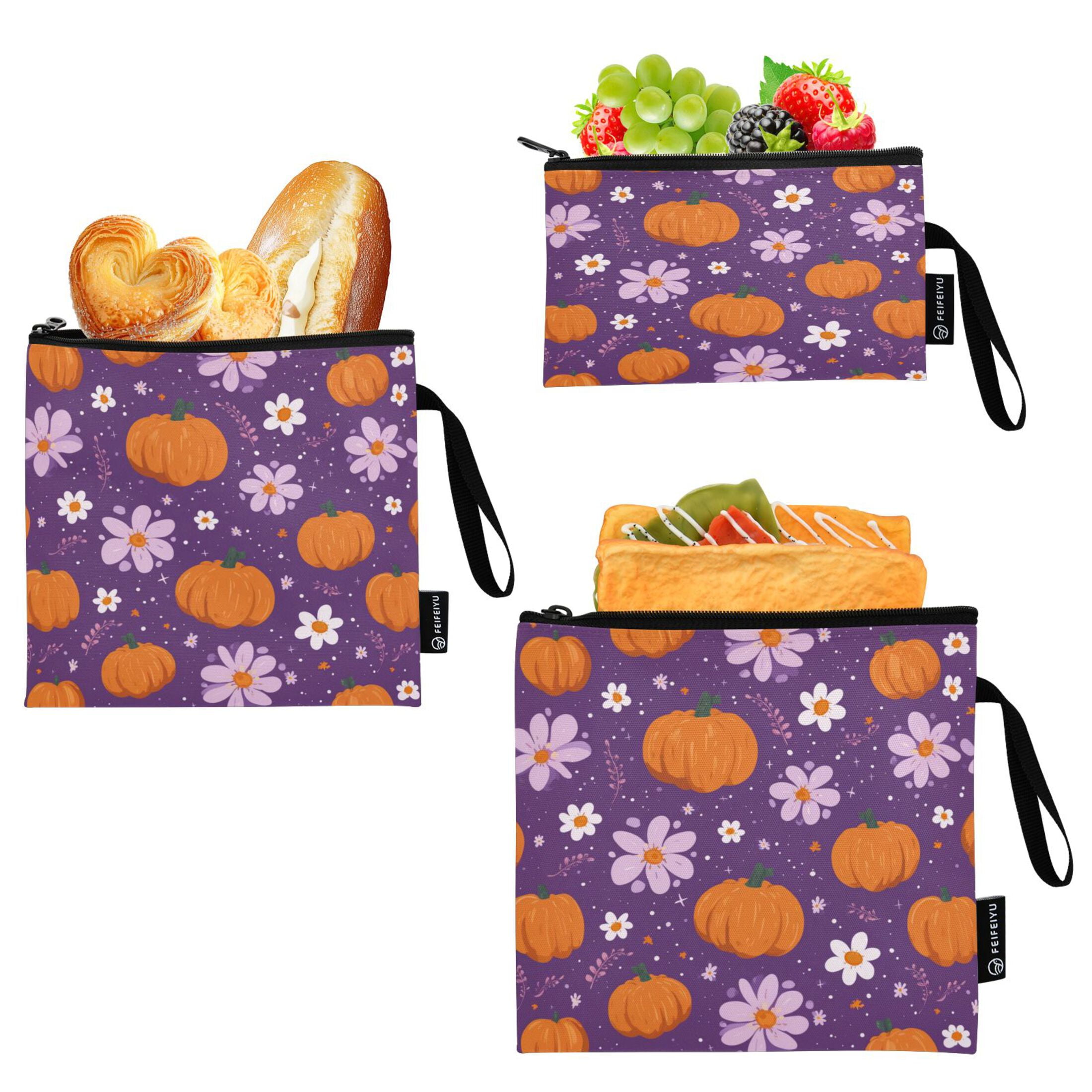3 Size Reusable Food Storage Bags Set Airtight Zipper Closure Lunch ...