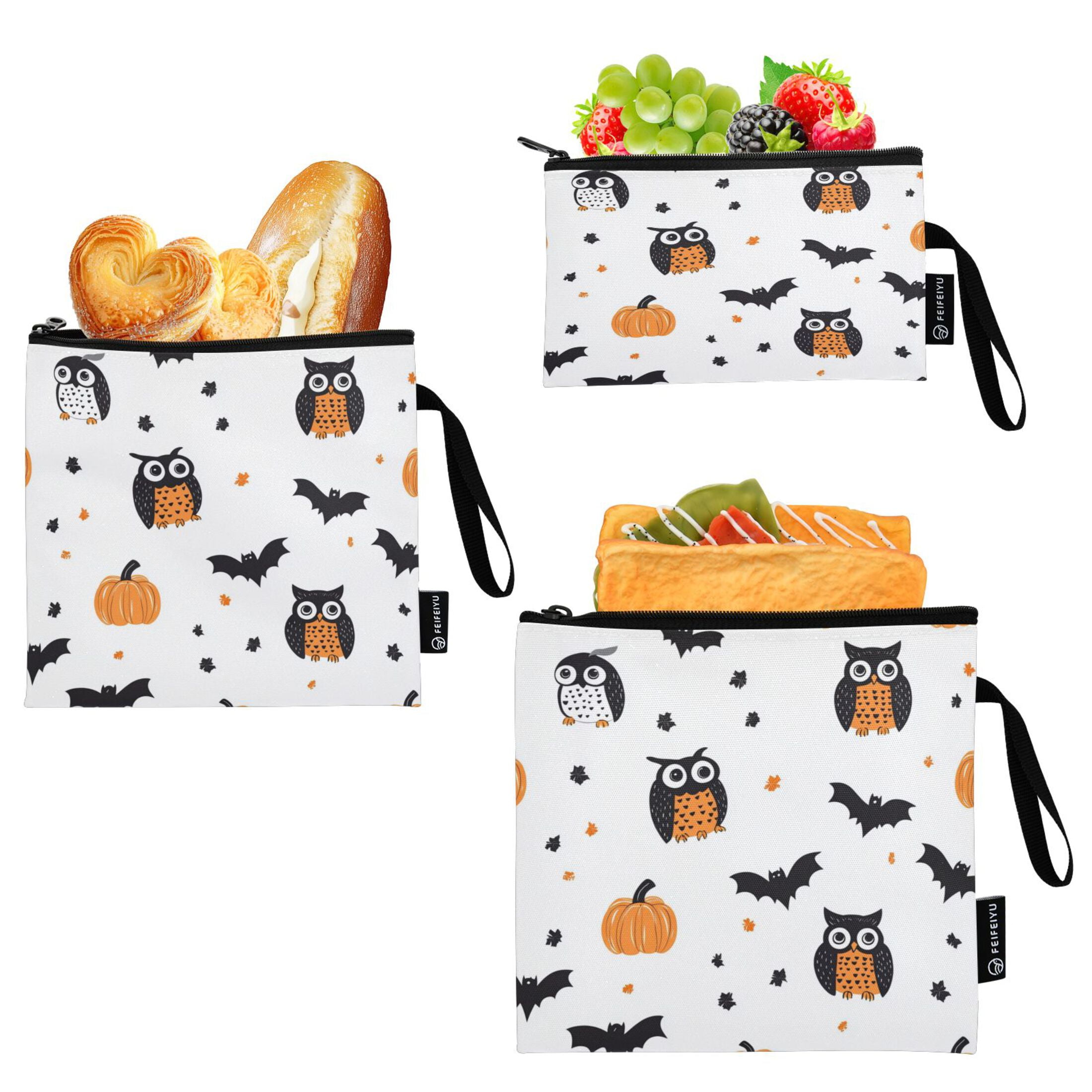 3 Size Reusable Food Storage Bags Set Airtight Zipper Closure Lunch ...