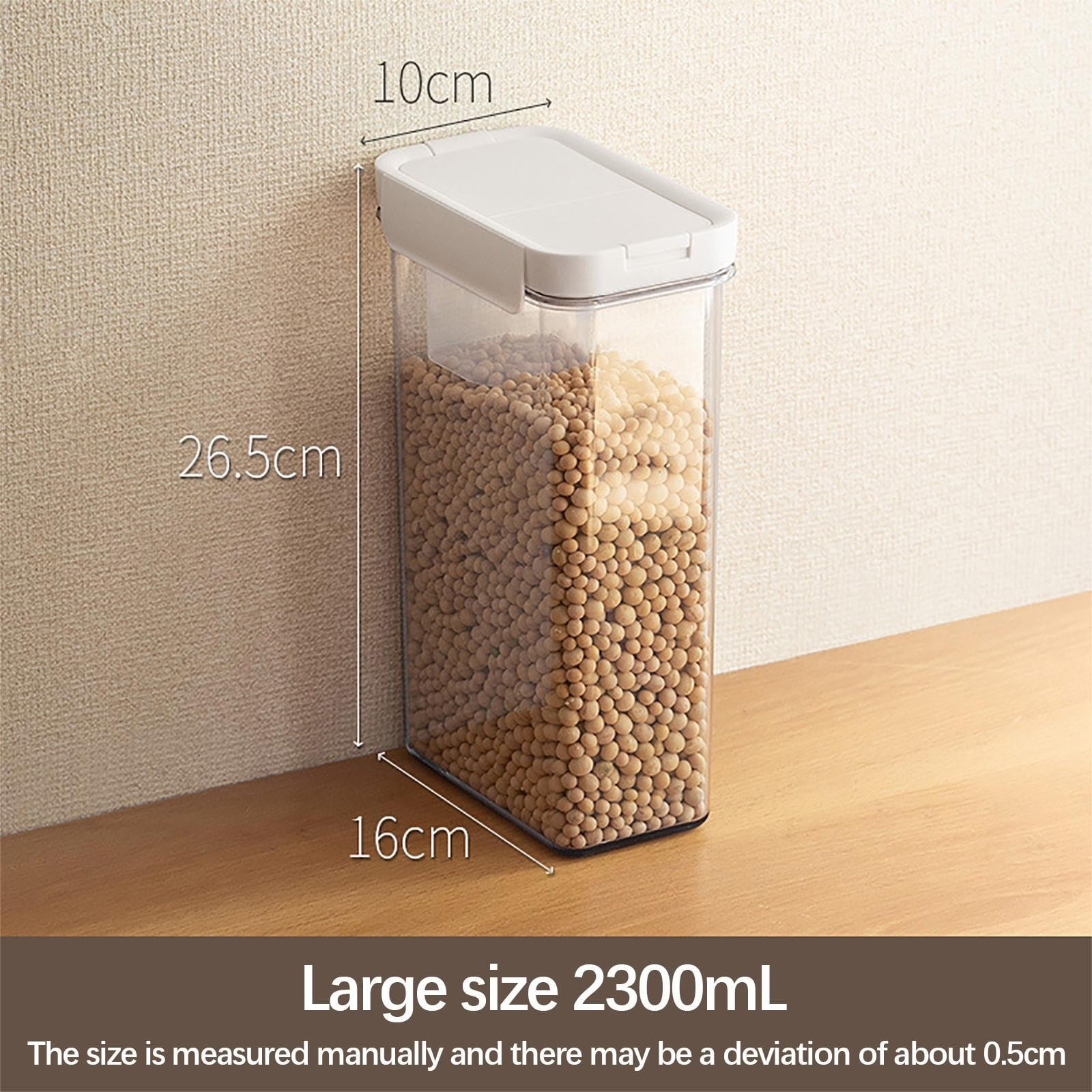 3 Size Single Airtight Food Storage Containers With Lids Kitchen Clear ...