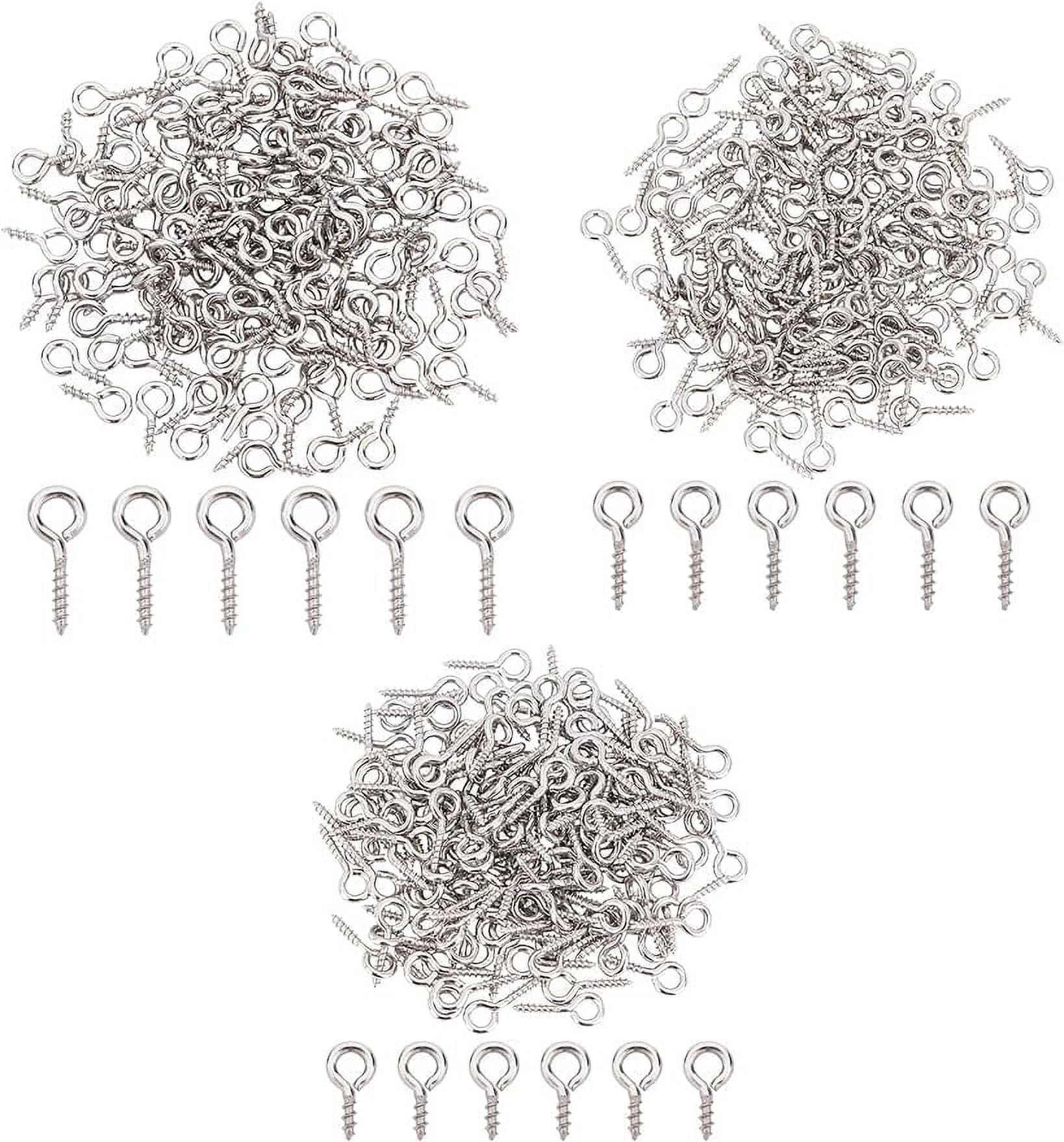 3 Size Stainless Steel Screw Eye Pins 420pcs Eye Pin Hooks Eyelets ...